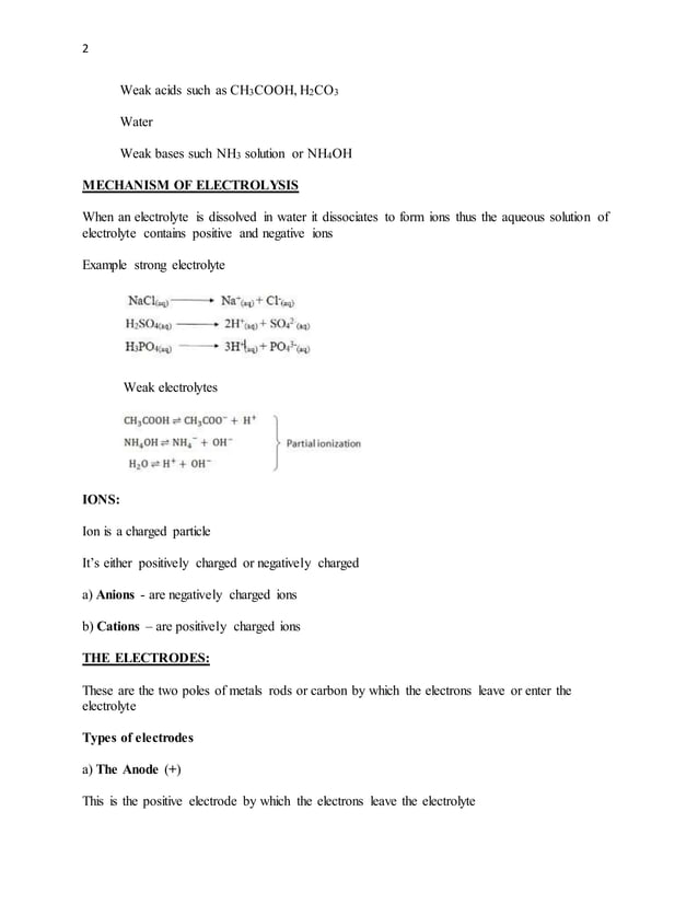 Ionic theory and electrolysis | DOCX | Chemistry | Science