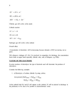 Ionic theory and electrolysis | DOCX