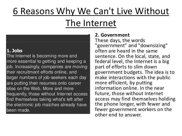 Could I live without the Internet?