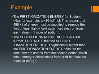Ionization Energy Example