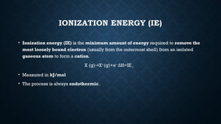 ionization energy and its types and importance | PPTX