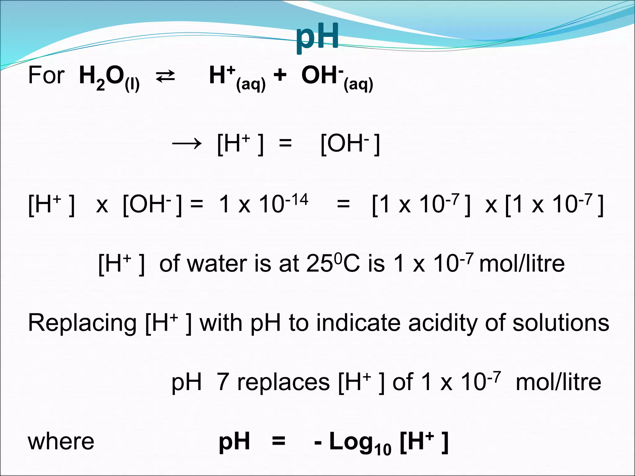 ionization of water.ppt