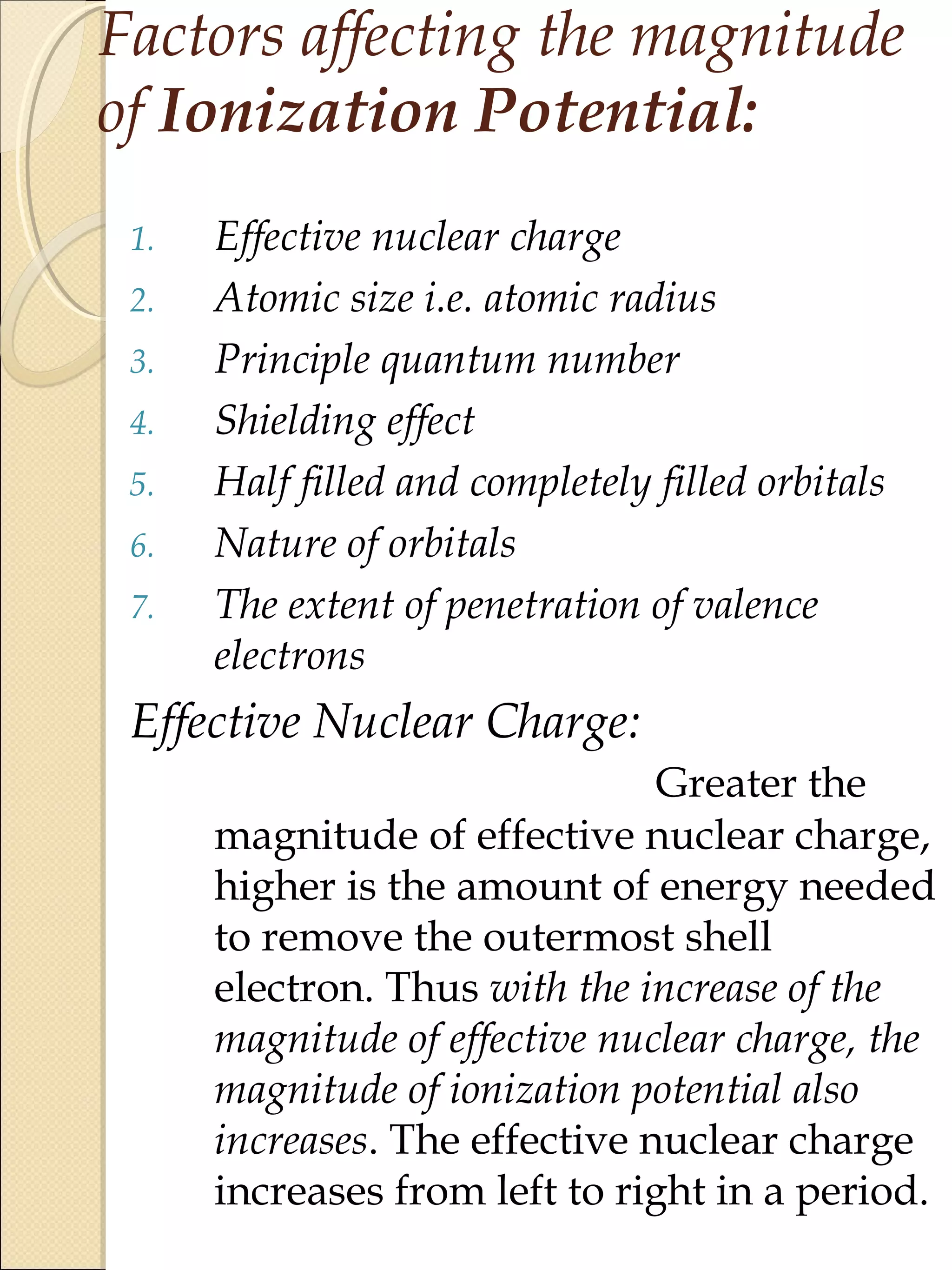 Ionization potential and electron affinity | PPT