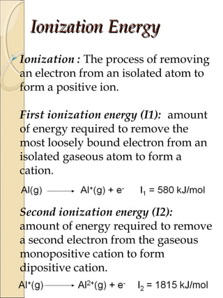 Ionization potential and electron affinity | PPT