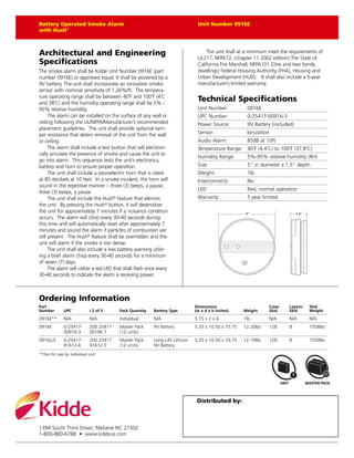 Ionization smoke alarm model 0916 | PDF