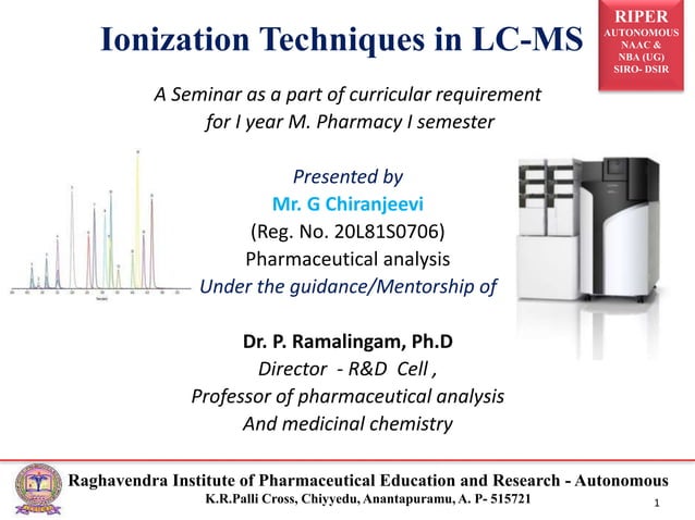 Ionization Techniques in LC-MS | PPTX | Chemistry | Science