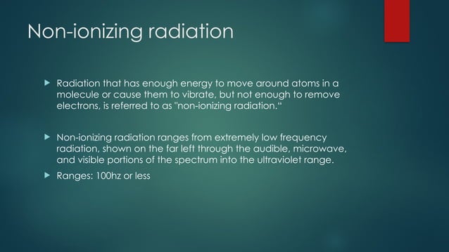 Ionizing and non ionizing radiation.pptx | Physics | Science
