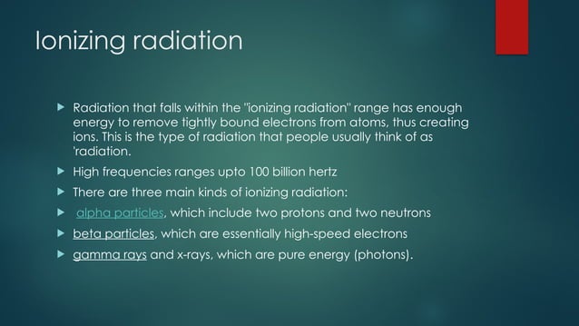 Ionizing and non ionizing radiation.pptx | Physics | Science