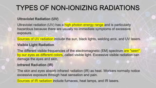 radiations, types of radiations, ionizing and non ionizing radiations.pptx