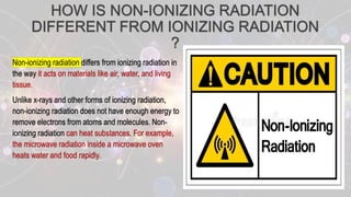 radiations, types of radiations, ionizing and non ionizing radiations.pptx