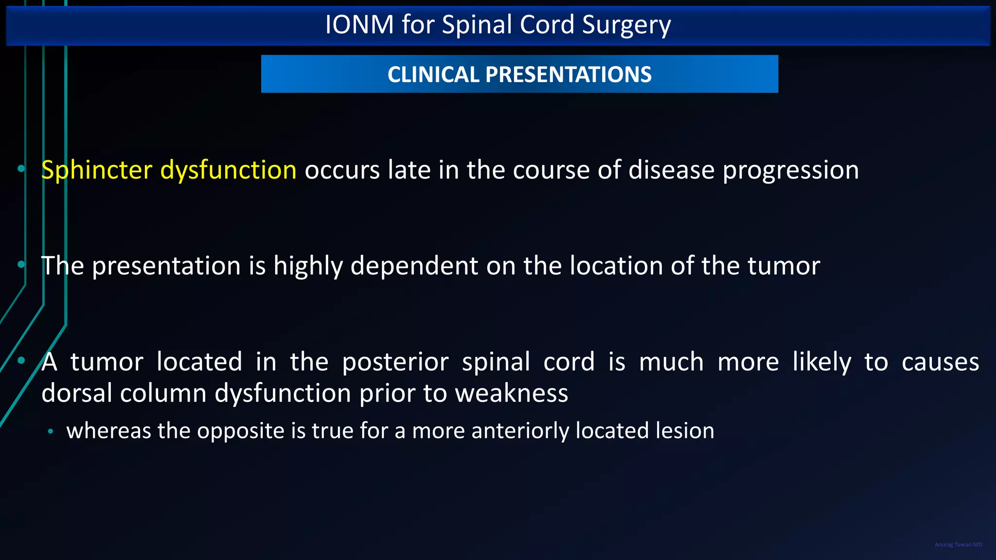 IONM for Spinal Cord Surgery | PPTX