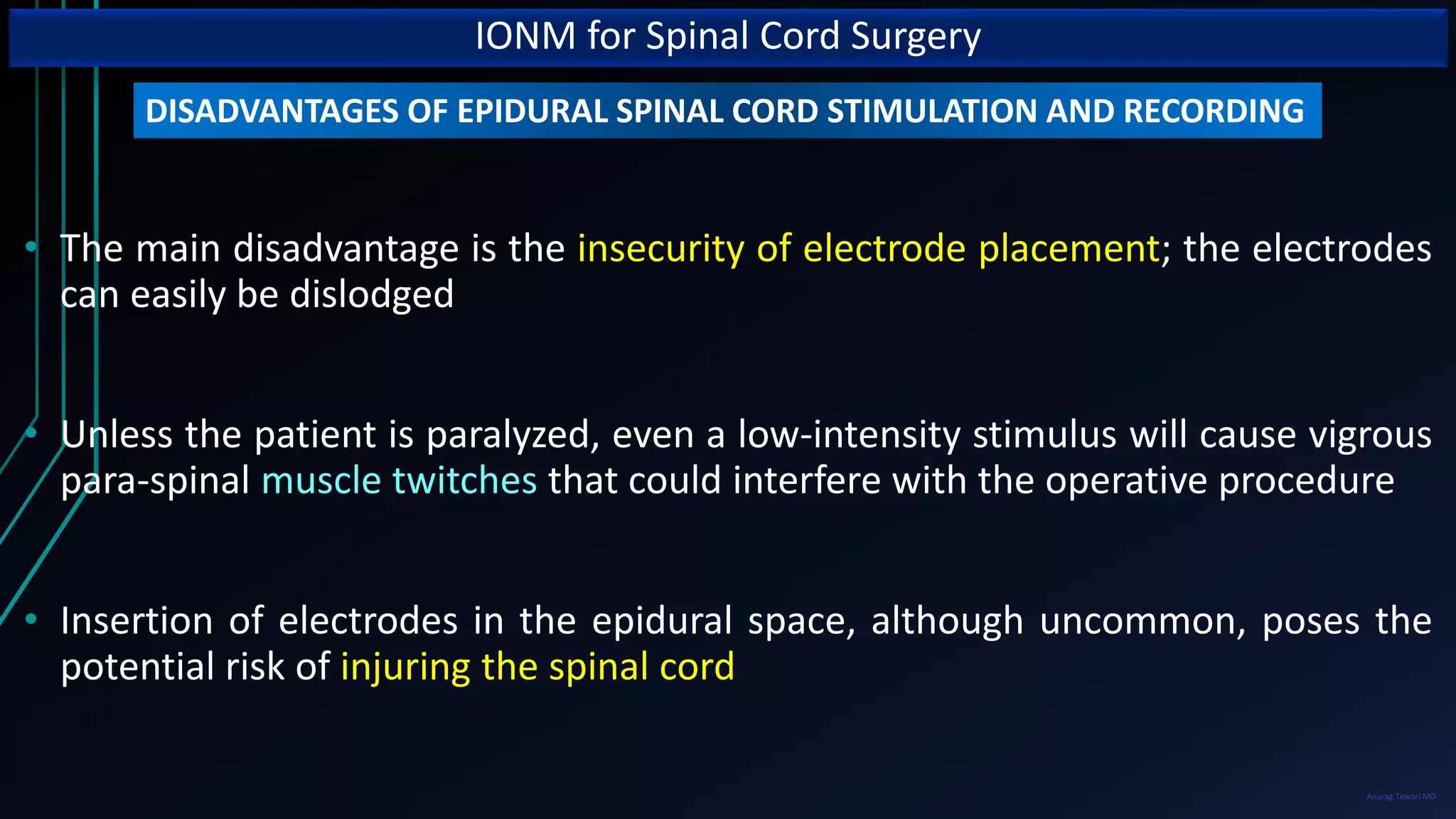 IONM for Spinal Cord Surgery | PPTX