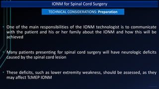 IONM for Spinal Cord Surgery | PPTX
