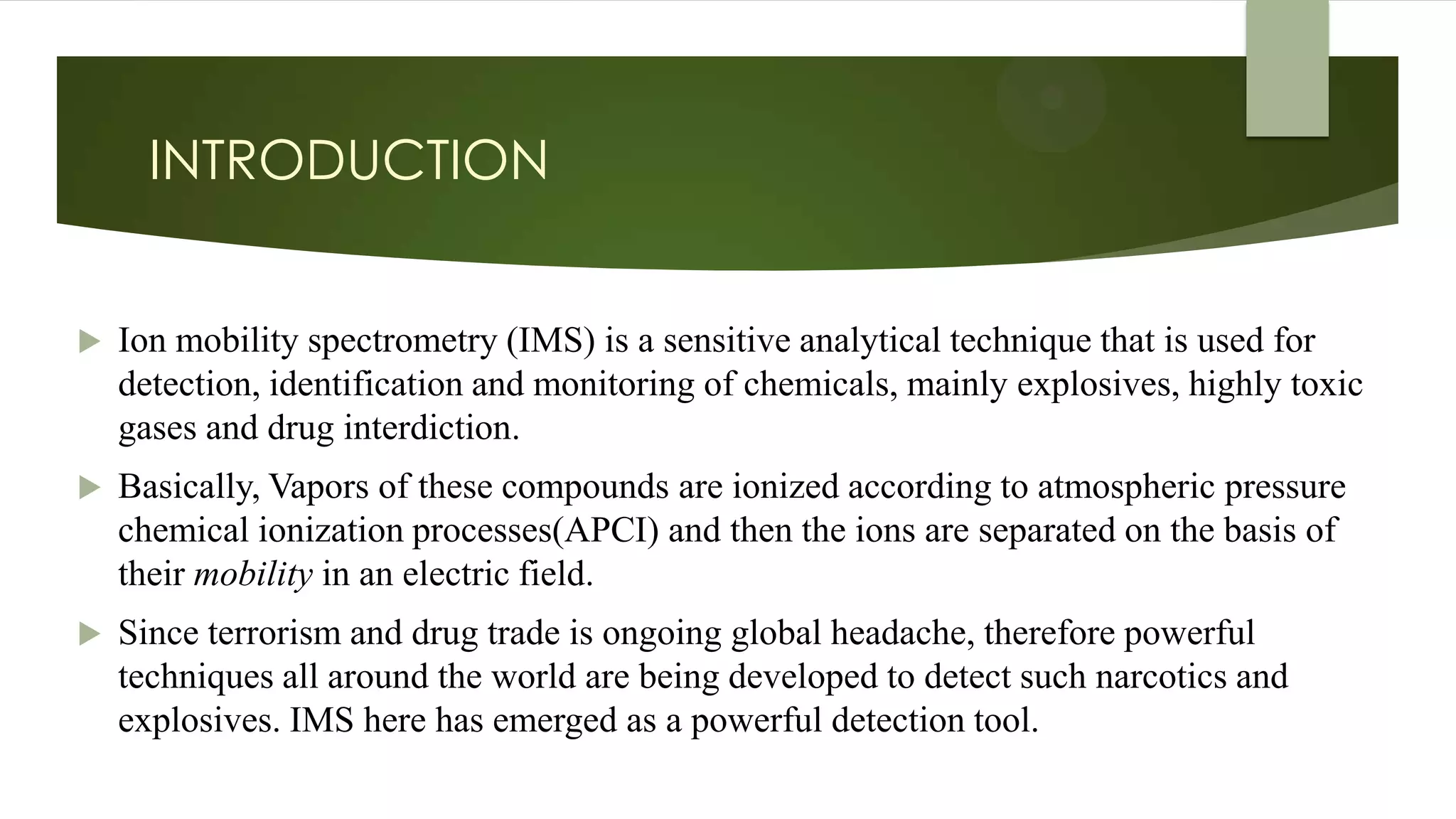 Ion mobility spectrometery | PPTX