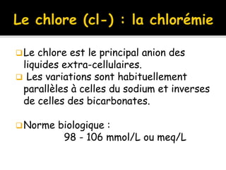 Ionogramme sanguin | PPT