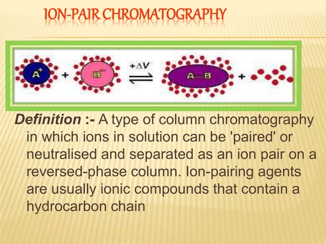 Ion pair chromatography final | PPTX | Chemistry | Science