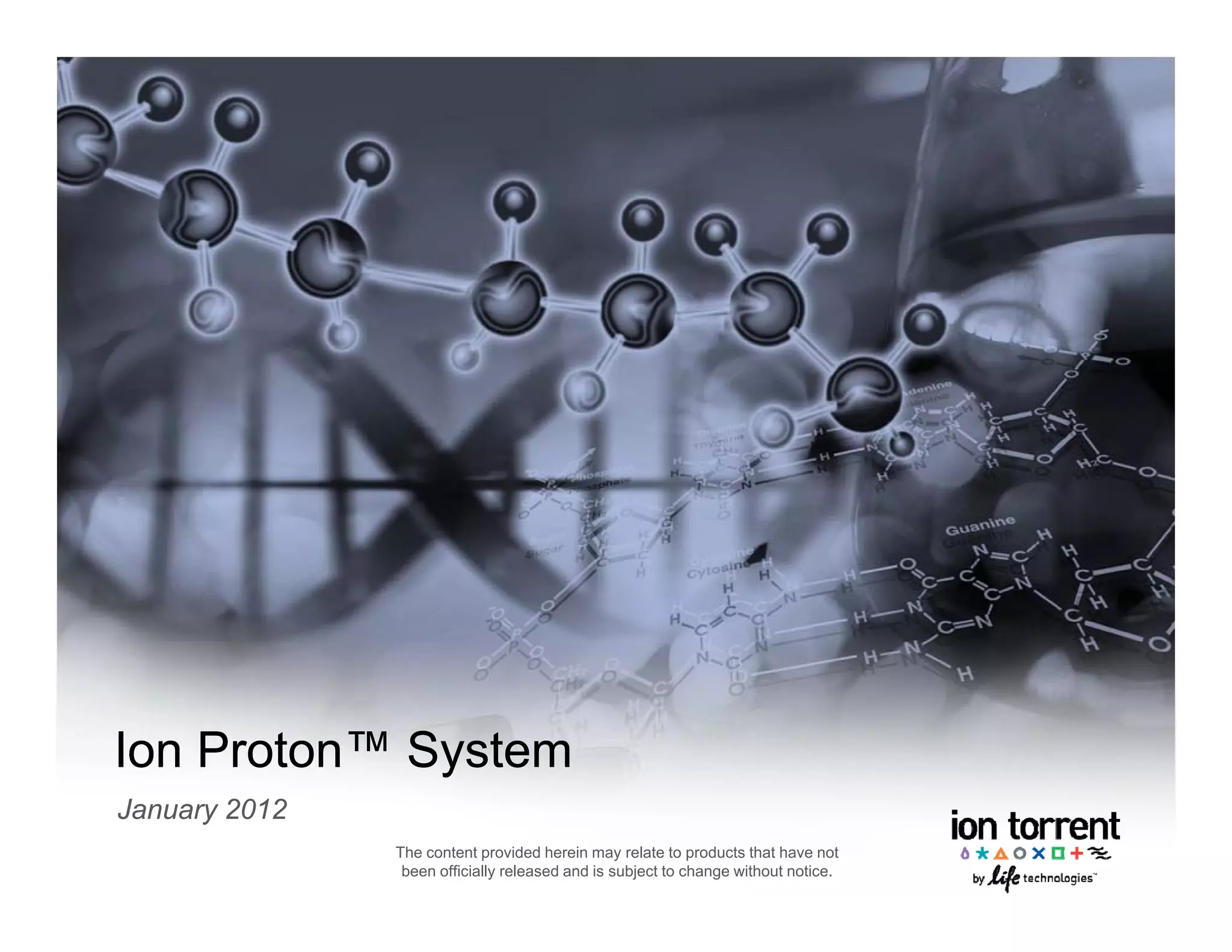 The First Benchtop Next-Generation Sequencer - Ion Proton™ Sequencer | PDF
