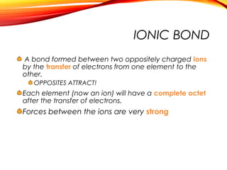Ions and ionic bonding | PPT