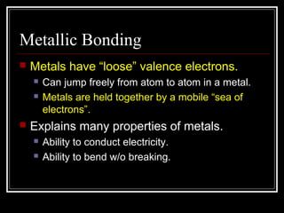 Ions ionic bonds and metallic bonds | PPT