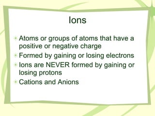 Ions & Isotopes | PPT