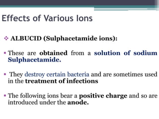 Iontophoresis and its uses in medicine.ppt | First Aid | Injuries