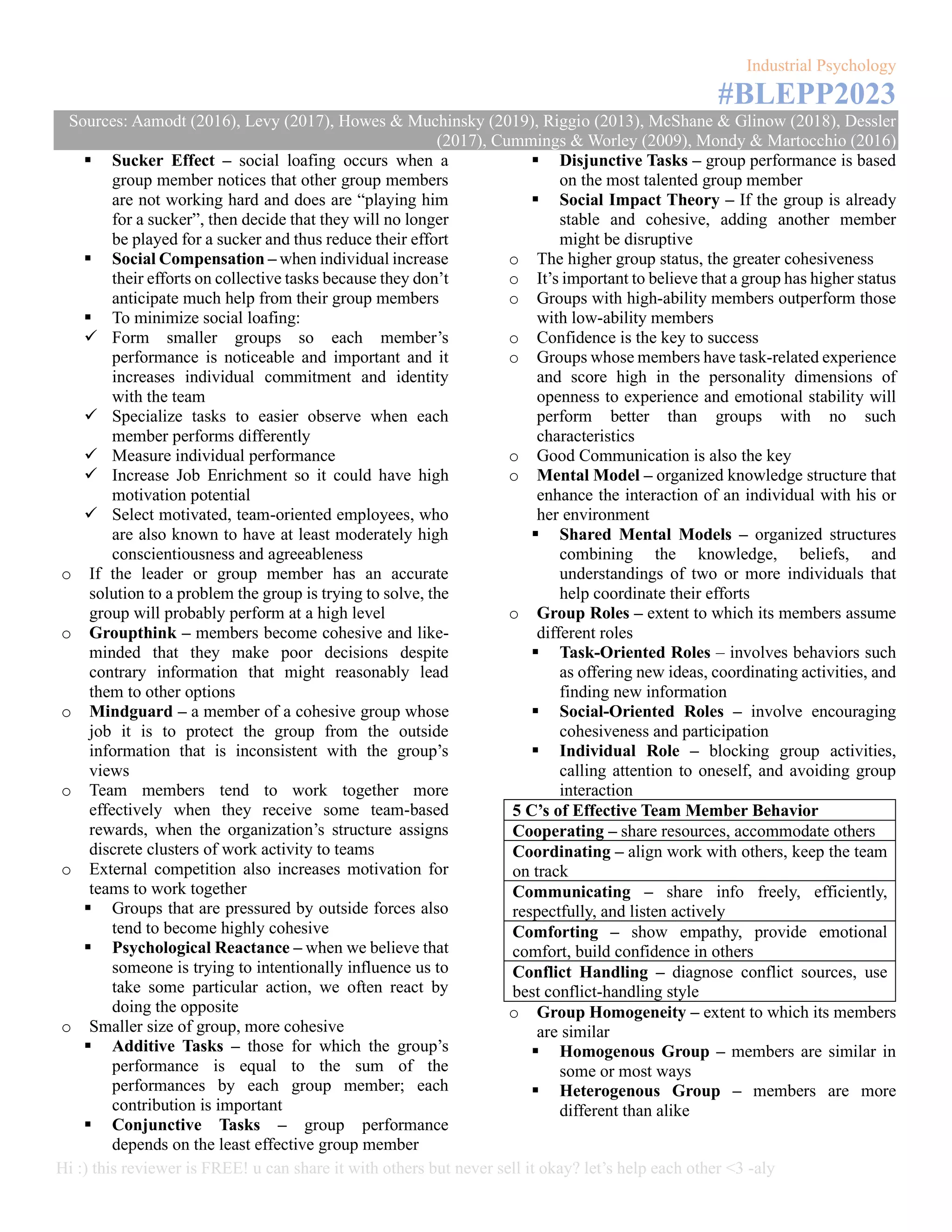 BLEPP Reviewer - Industrial and Organization Psychology | PDF