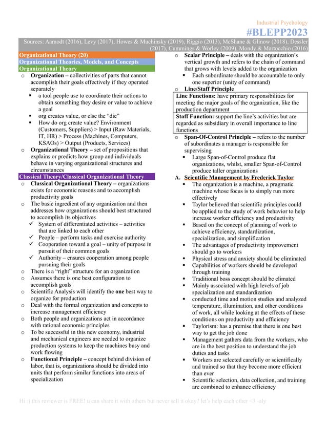 BLEPP Reviewer - Industrial and Organization Psychology | PDF