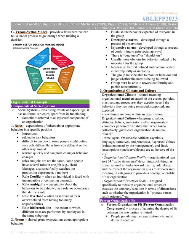BLEPP Reviewer - Industrial and Organization Psychology | PDF