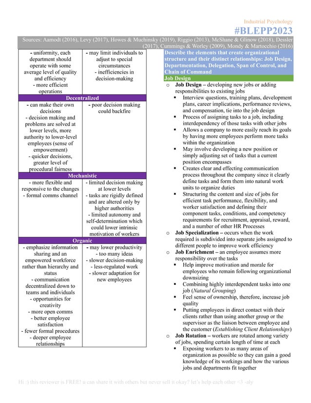 BLEPP Reviewer - Industrial and Organization Psychology | PDF
