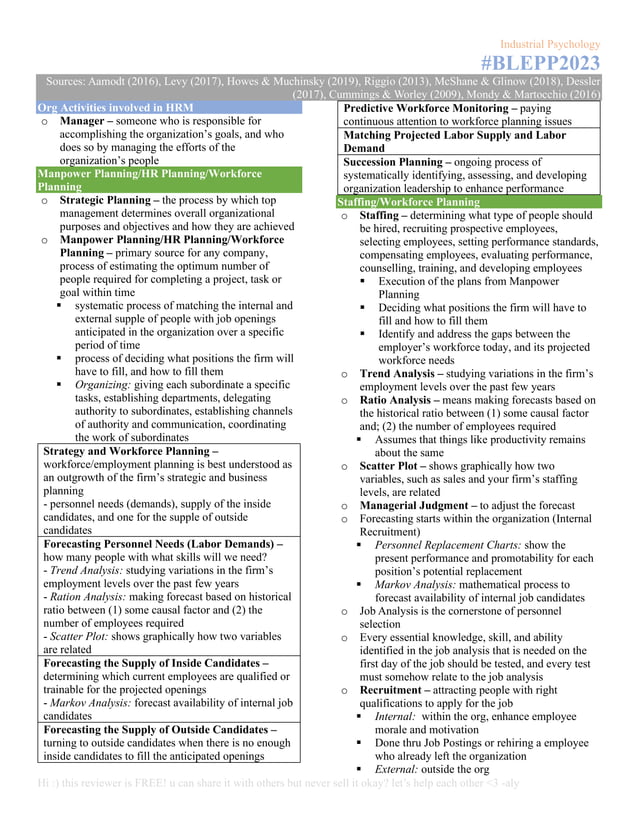 BLEPP Reviewer - Industrial and Organization Psychology | PDF