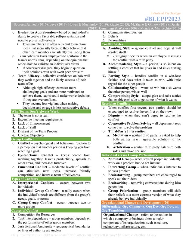 BLEPP Reviewer - Industrial and Organization Psychology | PDF