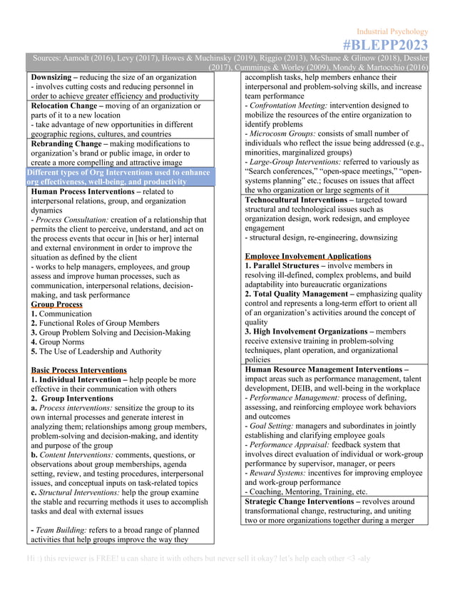 BLEPP Reviewer - Industrial and Organization Psychology | PDF