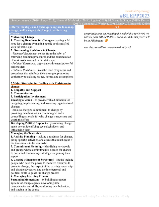 BLEPP Reviewer - Industrial and Organization Psychology | PDF