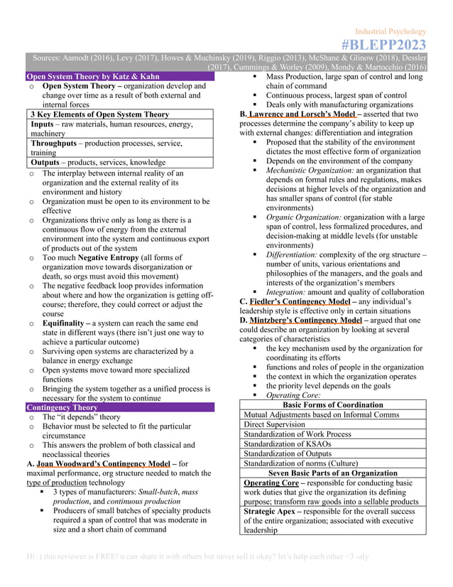 BLEPP Reviewer - Industrial and Organization Psychology | PDF