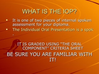 Iop Pp | PPT | Education