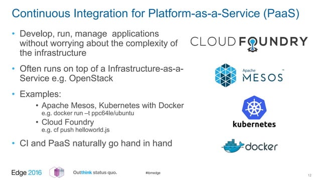 Continuous Integration with Cloud Foundry Concourse and Docker on OpenPOWER | PPT