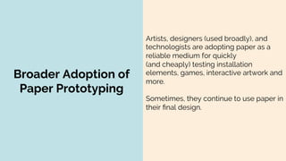 Input/Output: Paper Prototyping for the Future | PDF