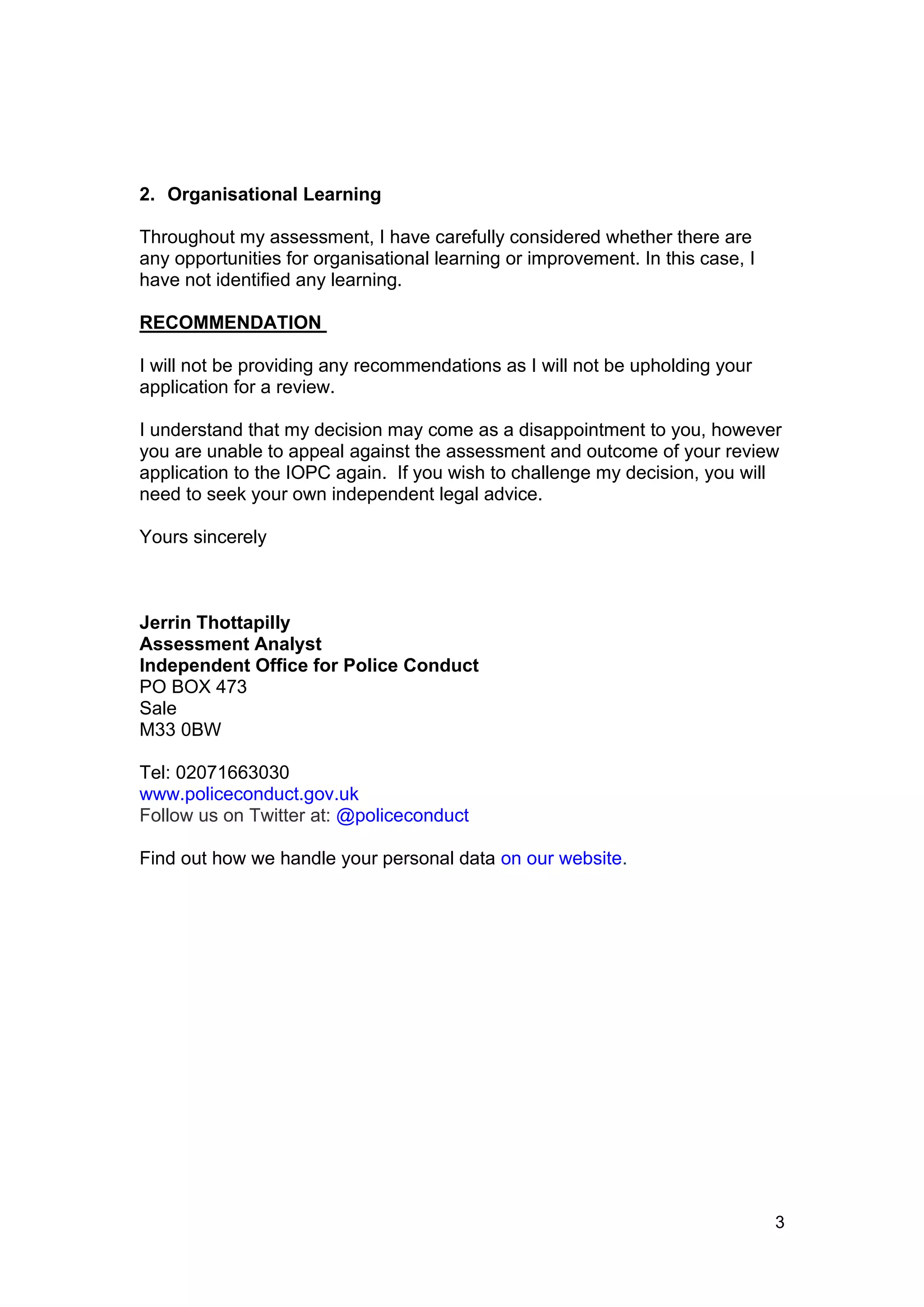 Iopc outcome 26 aug 2020 r | PDF