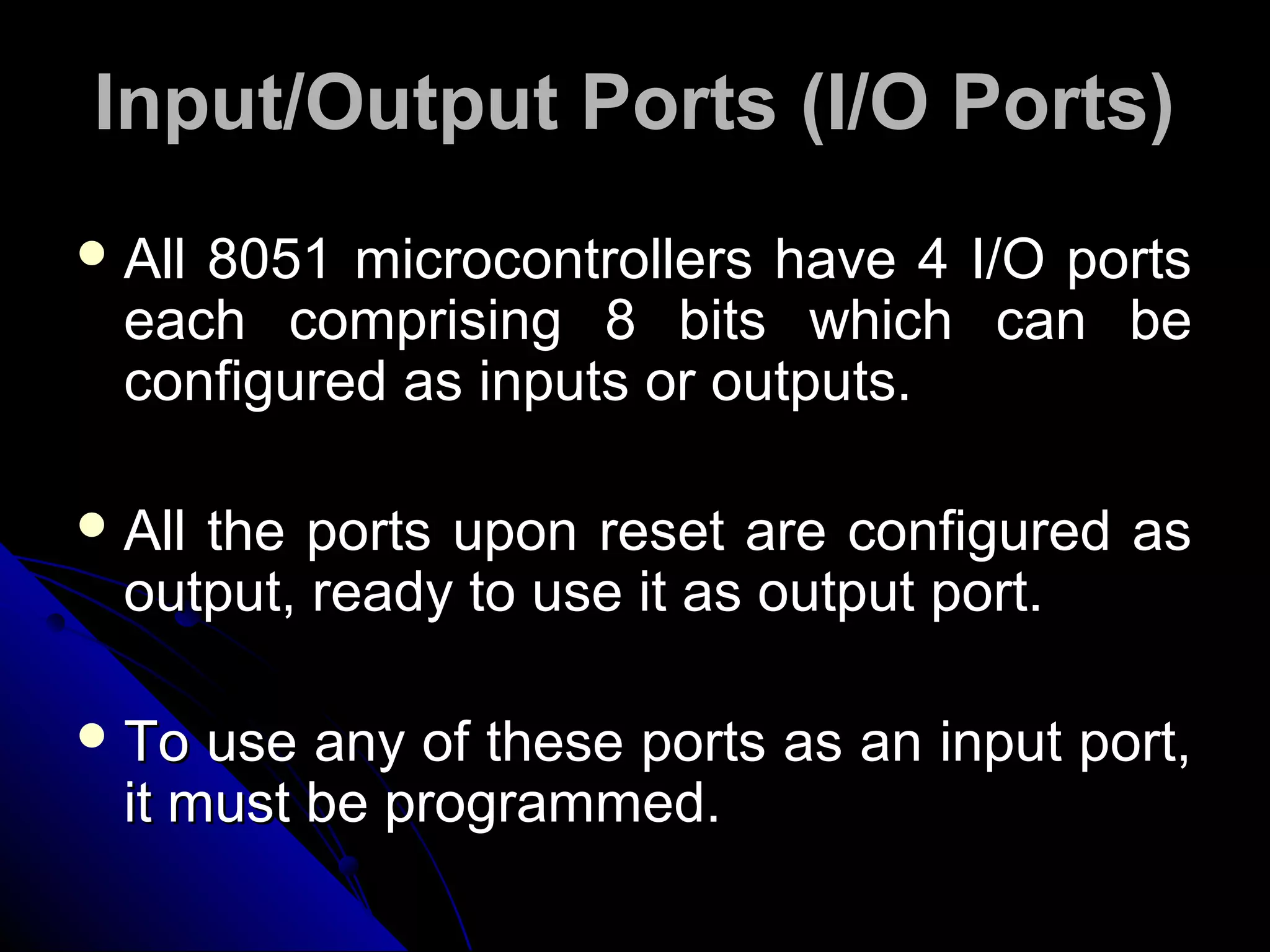 I o ports and timers of 8051 | PPT