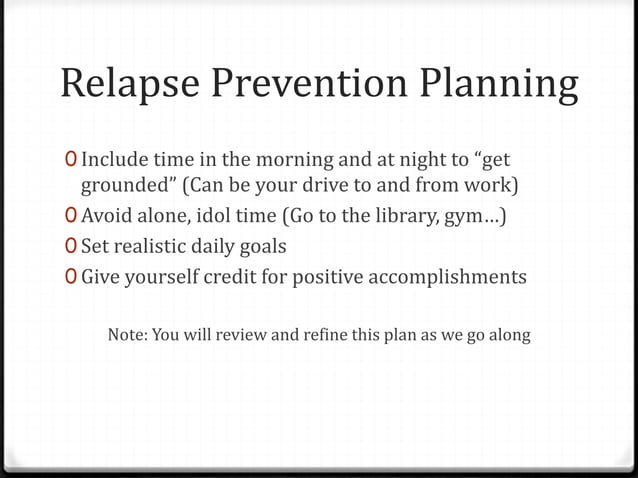 Iop part 8 relapse prevention part 1 | PPTX