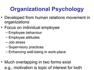 INDUSTRIAL & ORGANIZATONAL PSYCHOLOGY | PPT