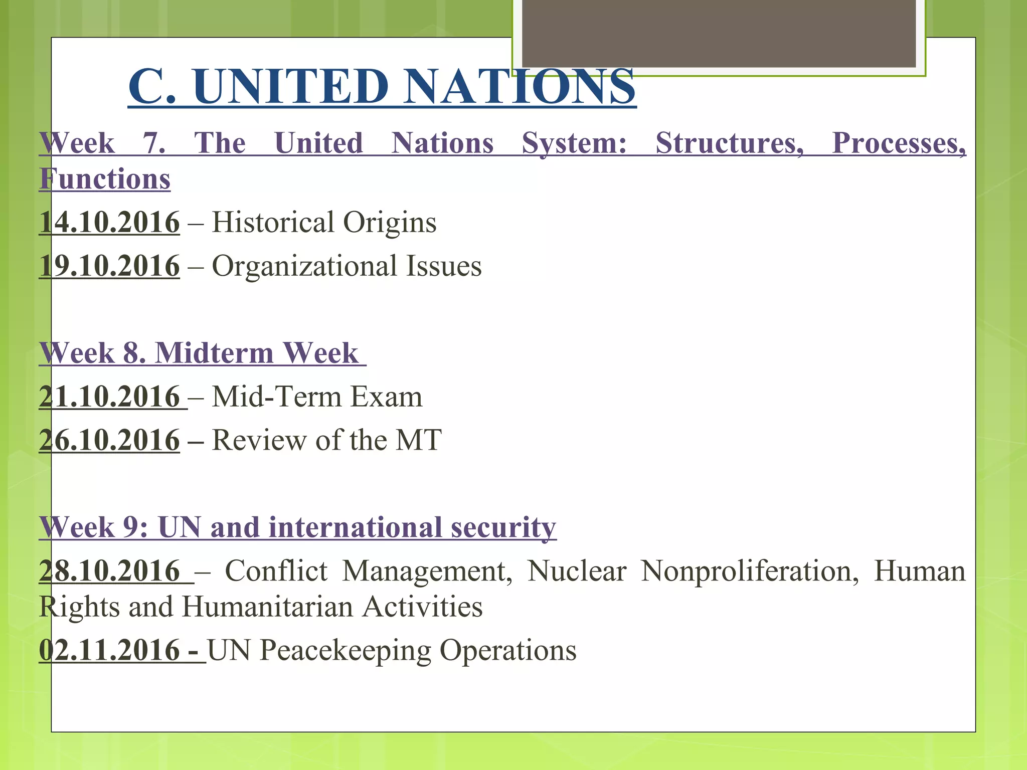 Theories of International Organizations | PPT
