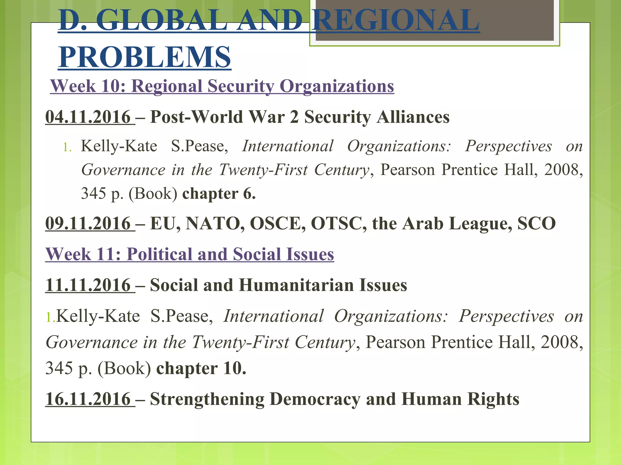 Theories of International Organizations | PPT