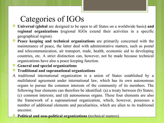 Theories of International Organizations | PPT | Politics