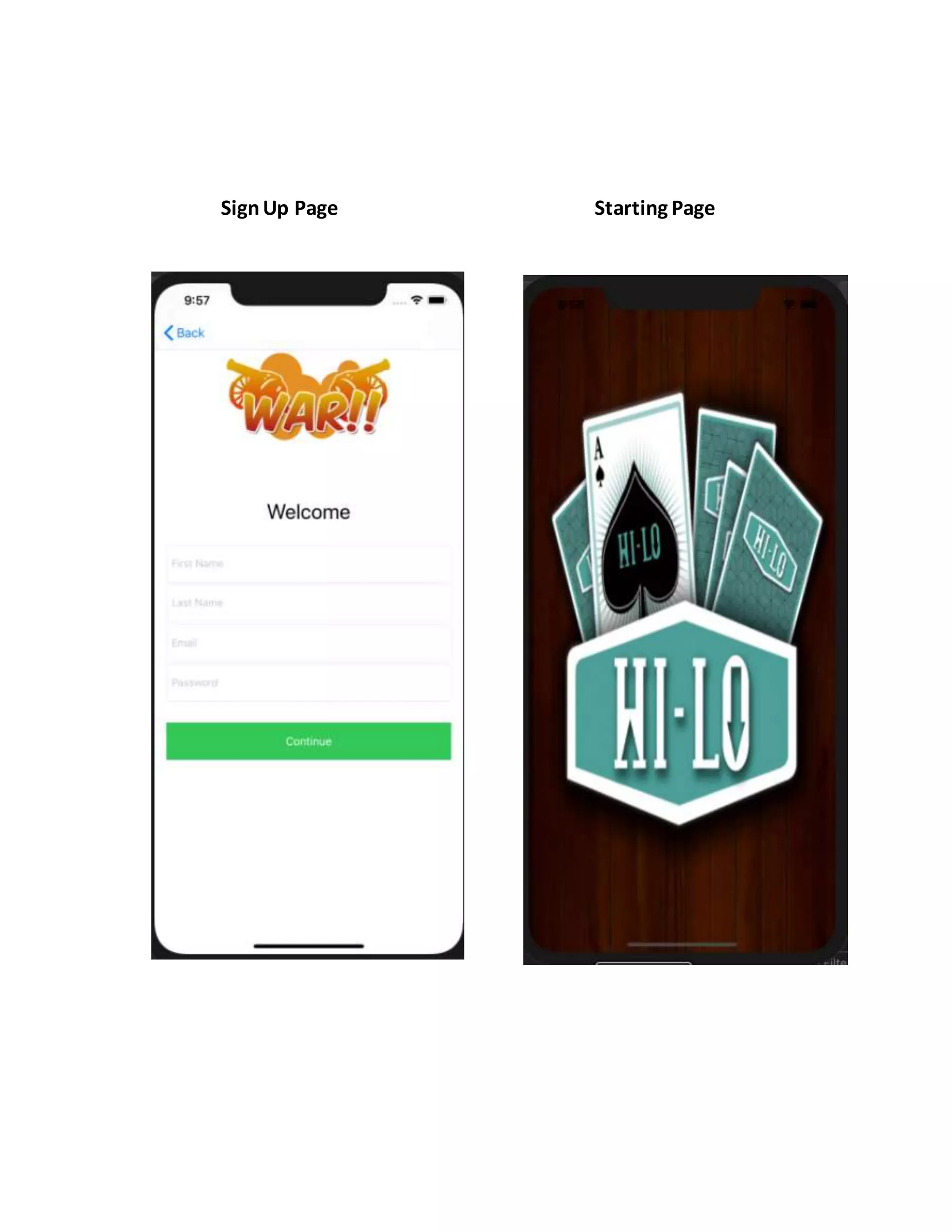 High and Low Card Game For IOs | DOCX