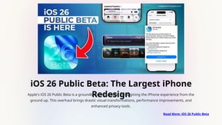 iOS 26 Public Beta: Apple’s Biggest iPhone Redesign – Key Features ...