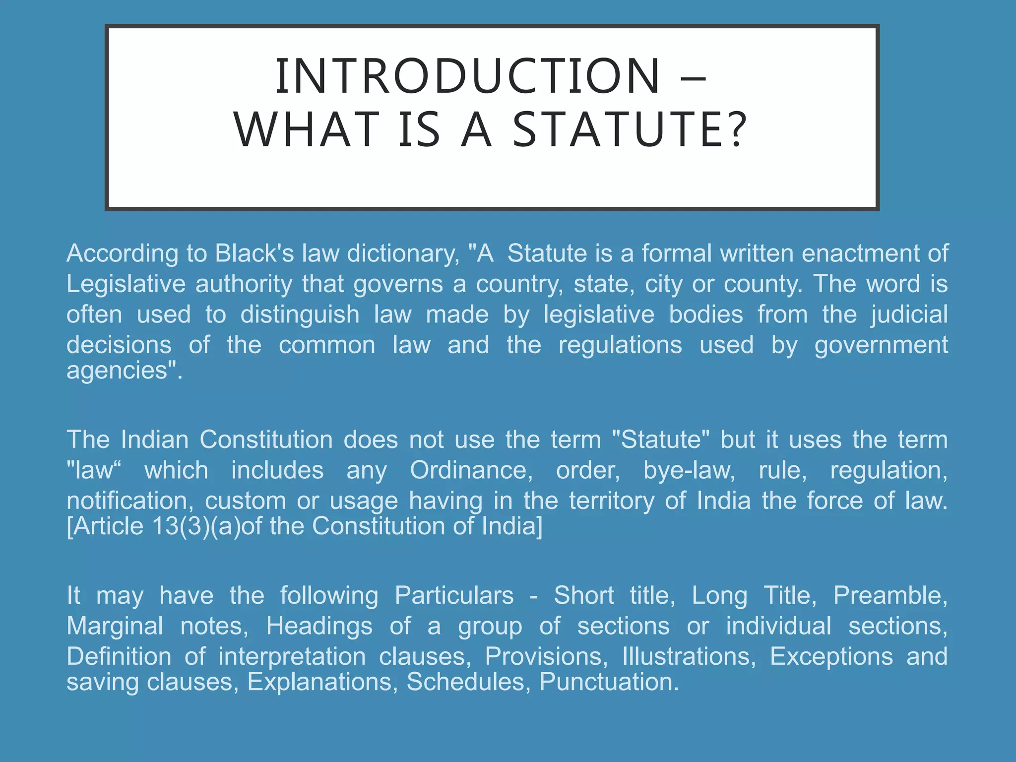 Kinds of Statutes in Law | PPTX