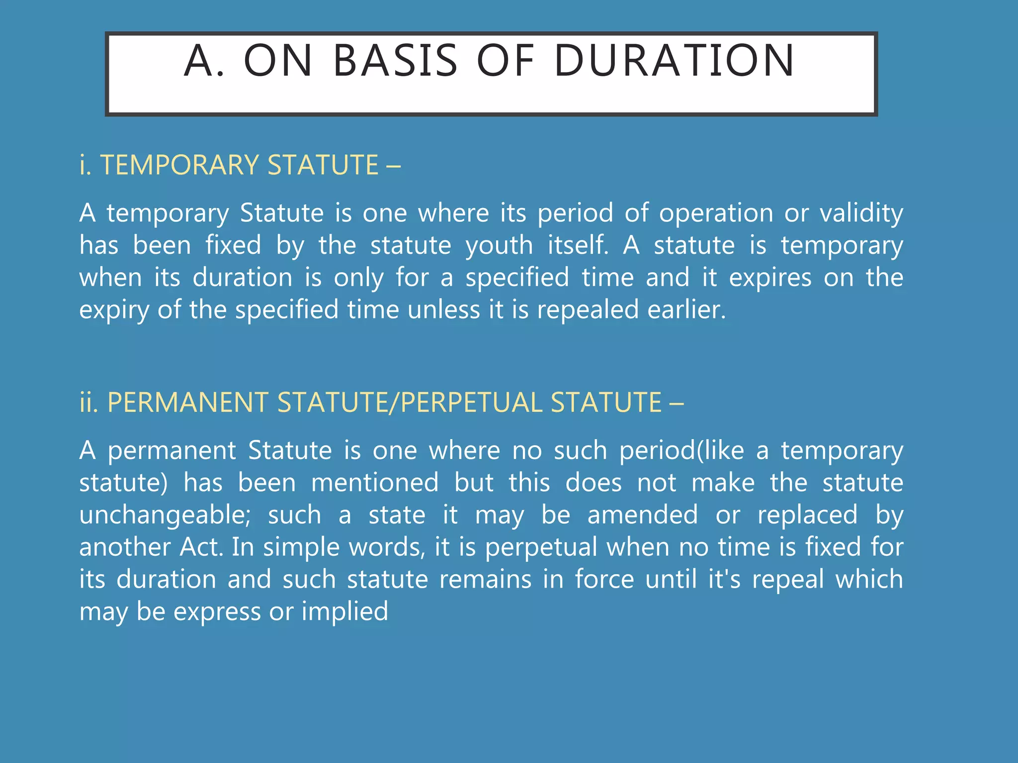 Kinds of Statutes in Law | PPTX