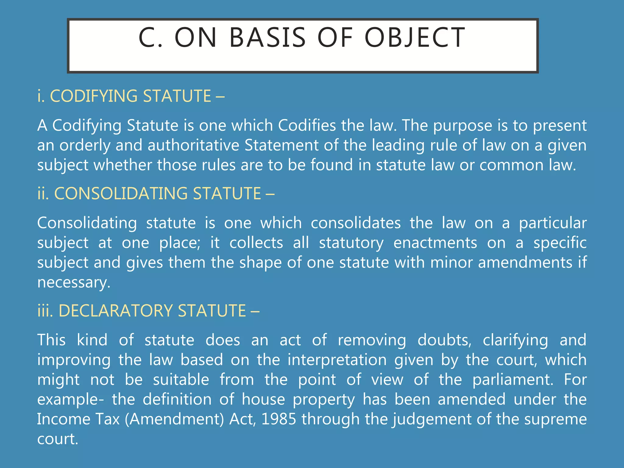 Kinds of Statutes in Law | PPTX