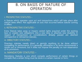 Kinds of Statutes in Law | PPTX